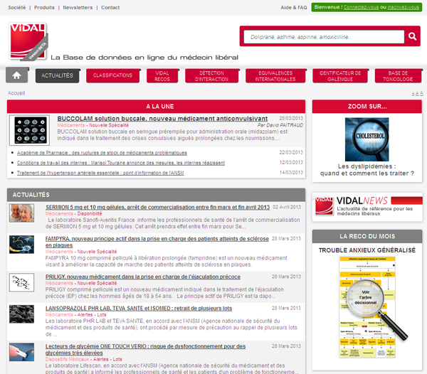 Vidal lance sa base de donnée en ligne pour les médecins libéraux ...